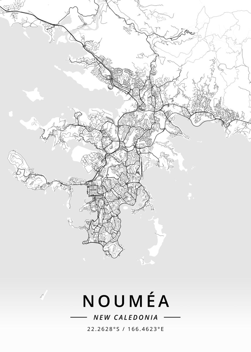 'Noumea New Caledonia' Poster by Designer Map Art | Displate