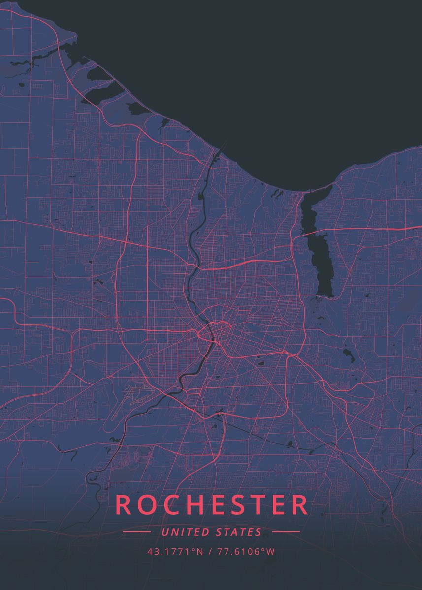 'Rochester United States' Poster, picture, metal print, paint by ...