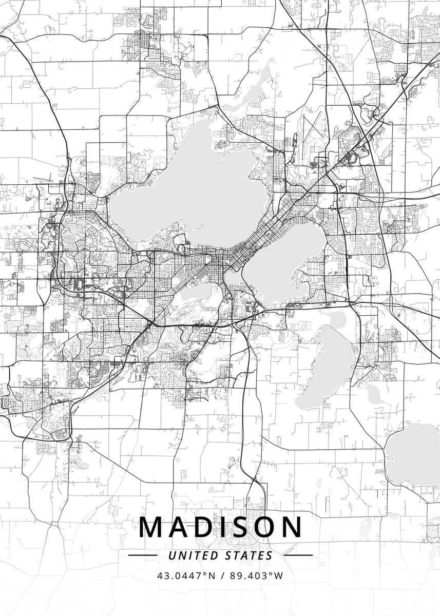 'Madison United States' Poster, picture, metal print, paint by Designer ...