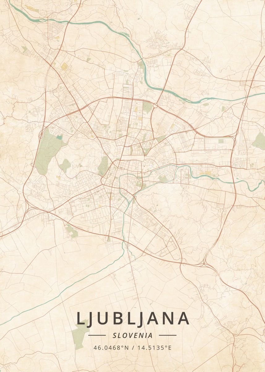 'Ljubljana Slovenia' Poster, picture, metal print, paint by Designer ...