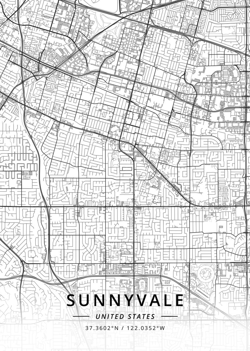 'Sunnyvale United States' Poster, picture, metal print, paint by ...