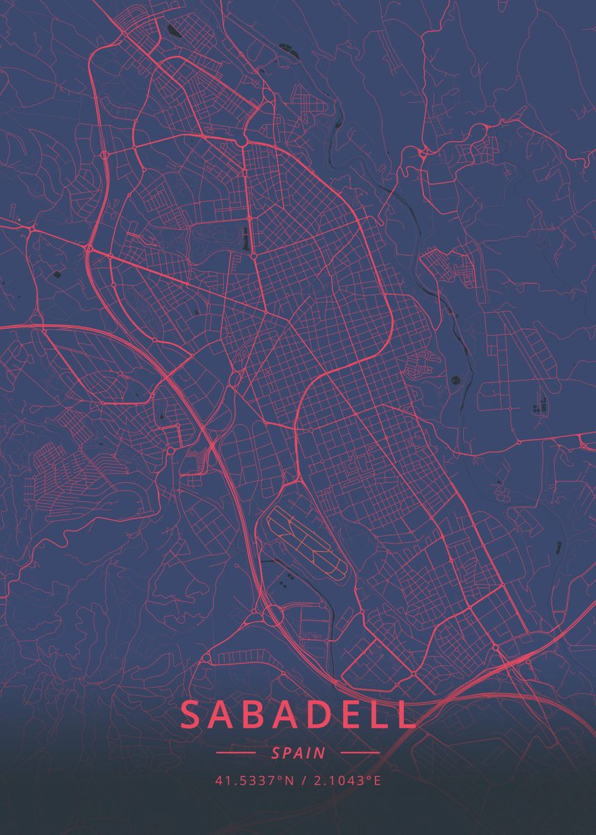 'Sabadell Spain' Poster by Designer Map Art | Displate