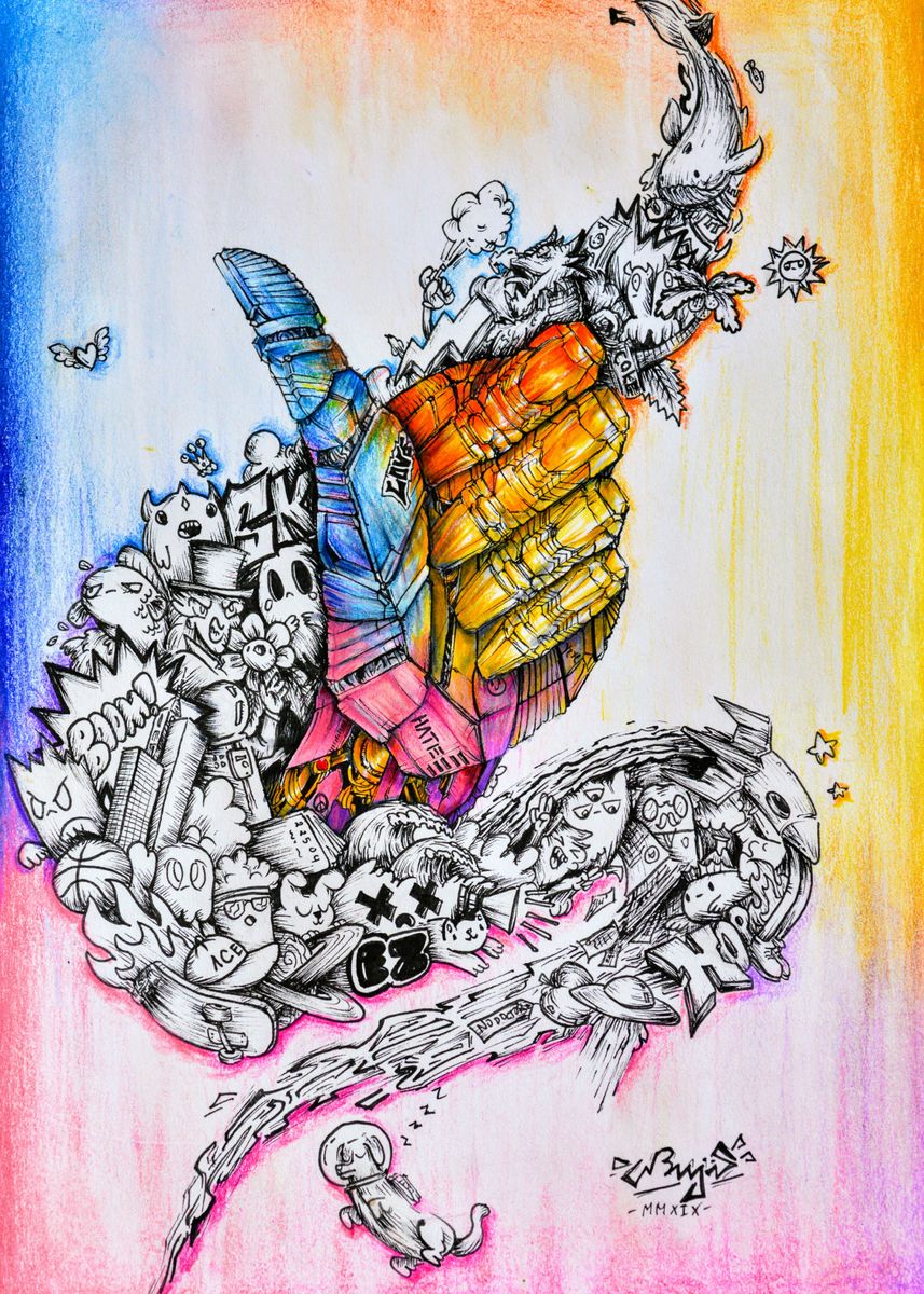 'Drowned Out' Poster, picture, metal print, paint by Benjamin Bui ...