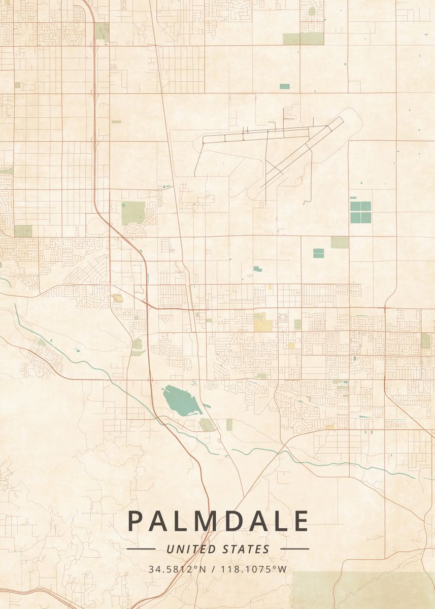'Palmdale United States' Poster, picture, metal print, paint by ...