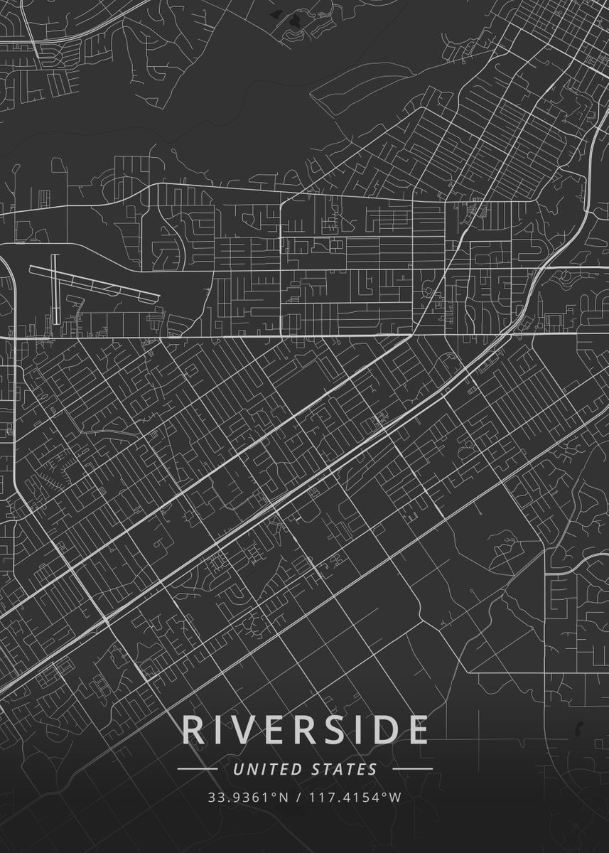 'Riverside United States' Poster, picture, metal print, paint by ...