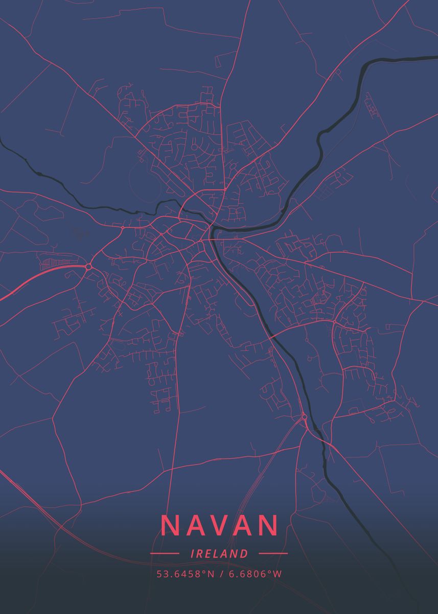 'Navan Ireland' Poster by Designer Map Art | Displate