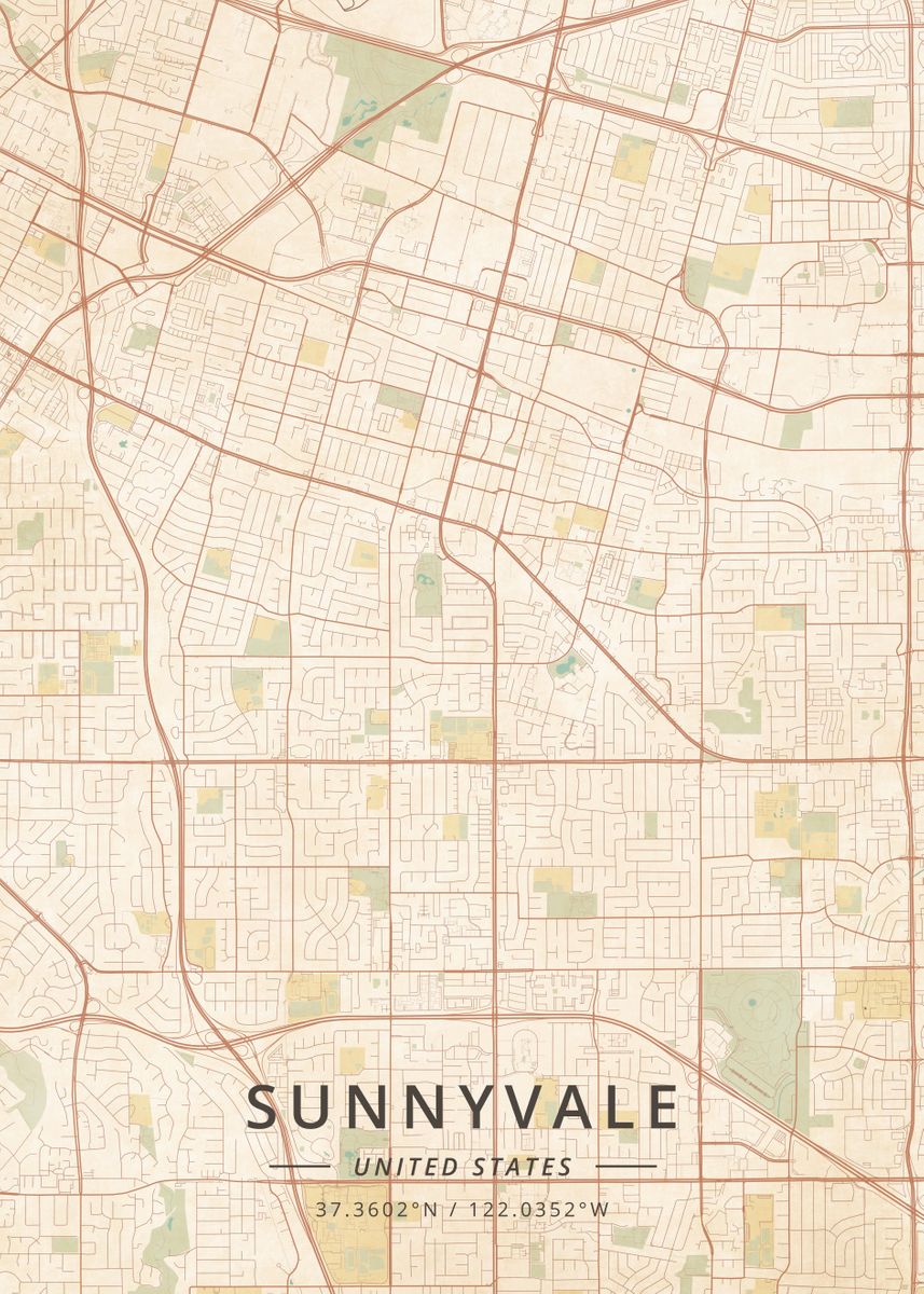 'Sunnyvale United States' Poster by Designer Map Art | Displate