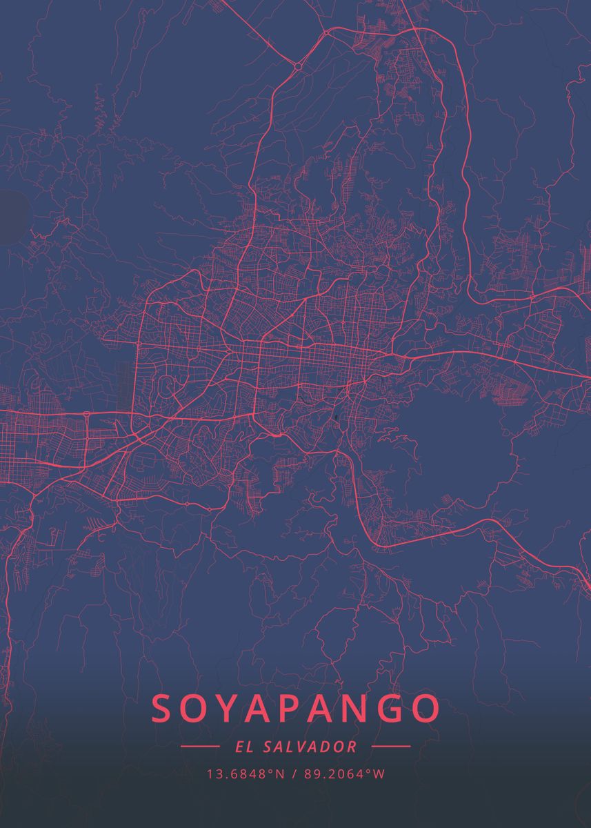 'Soyapango El Salvador' Poster by Designer Map Art | Displate