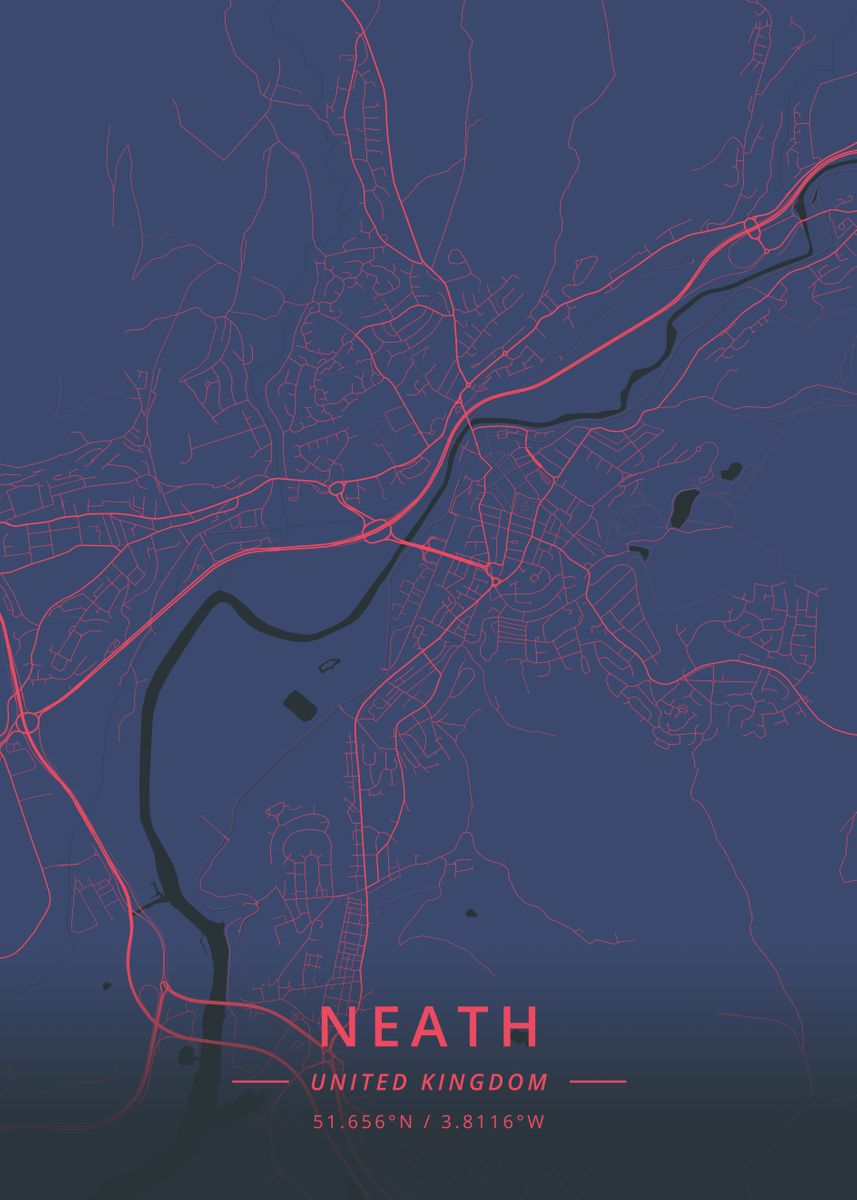 'Neath United Kingdom' Poster, picture, metal print, paint by Designer ...