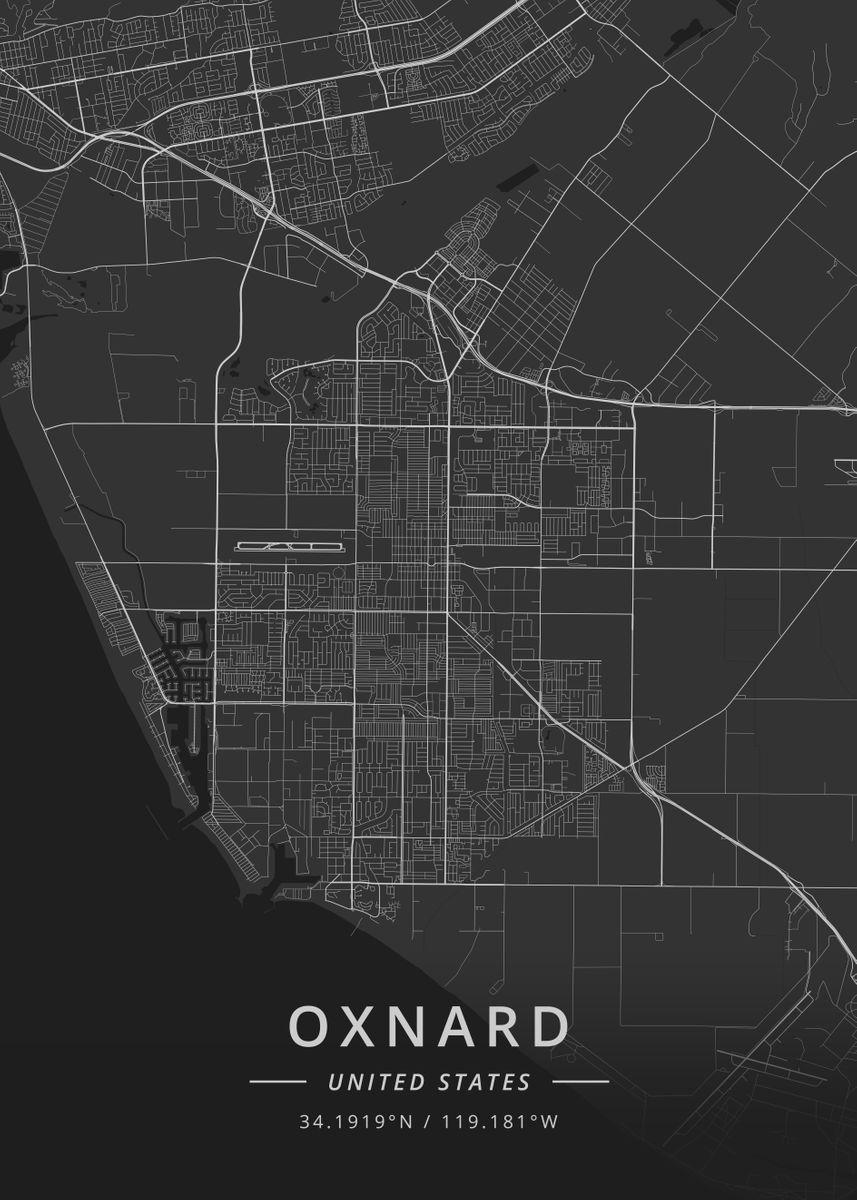 'Oxnard United States' Poster, picture, metal print, paint by Designer ...