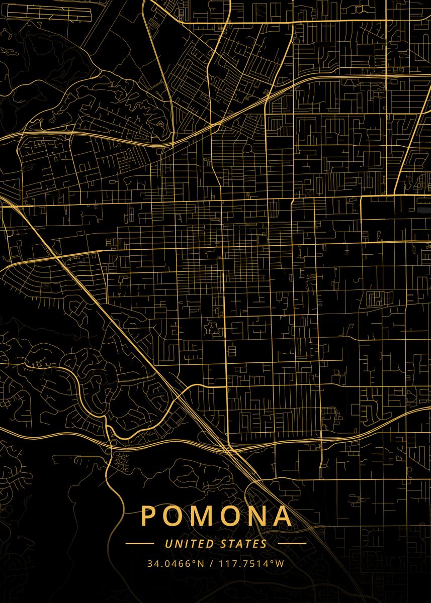 'Pomona United States' Poster by Designer Map Art | Displate