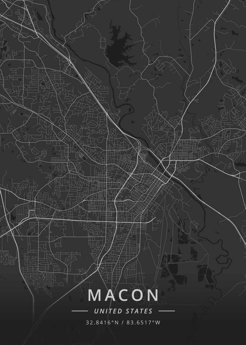 'Macon United States' Poster by Designer Map Art | Displate