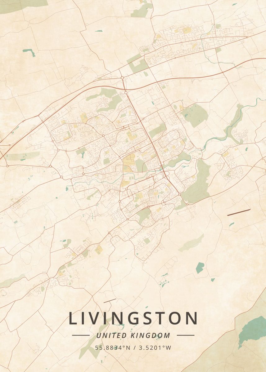 'Livingston United Kingdom' Poster, picture, metal print, paint by ...