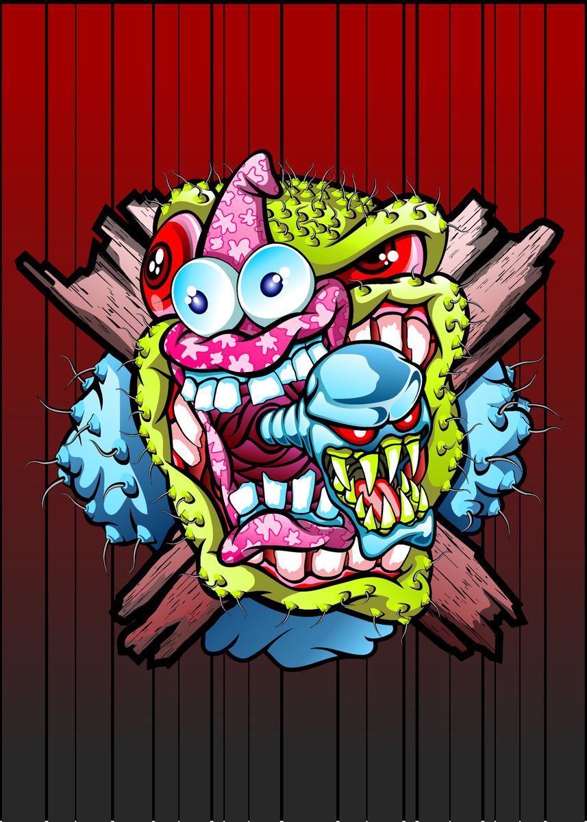 '3 head' Poster, picture, metal print, paint by ASEP MUCHARAM | Displate