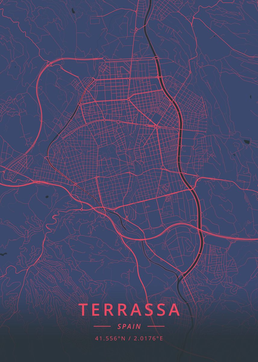'Terrassa Spain' Poster by Designer Map Art | Displate