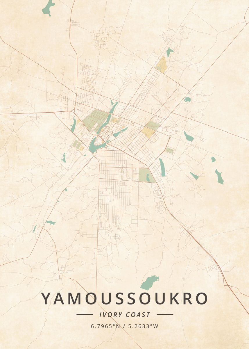'Yamoussoukro Ivory Coast' Poster, picture, metal print, paint by ...