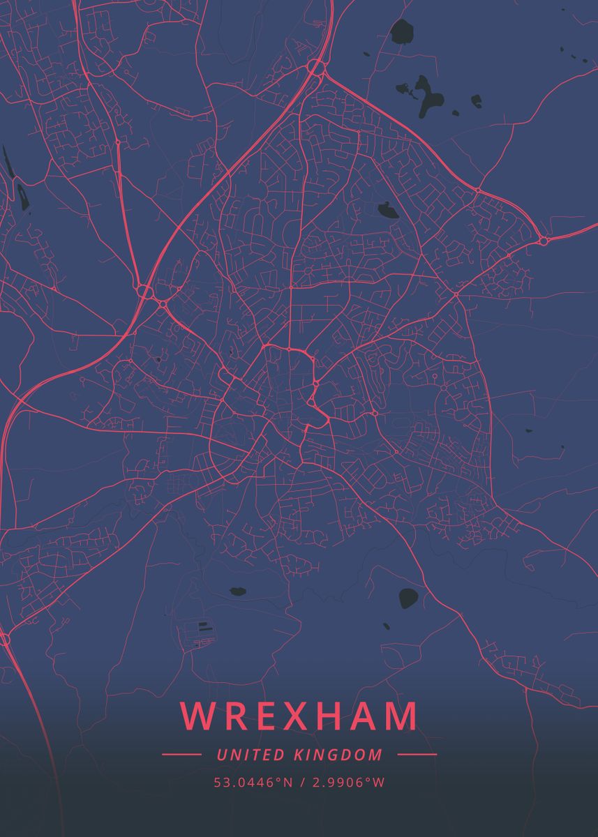 'Wrexham United Kingdom' Poster, picture, metal print, paint by ...