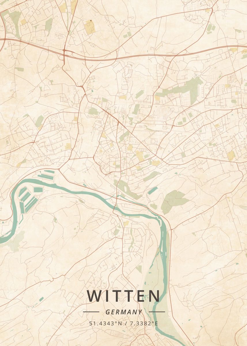 'Witten Germany' Poster by Designer Map Art | Displate