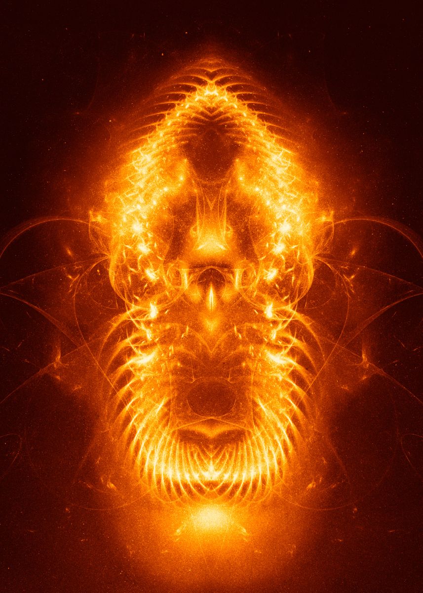 'Abstract Fire Artwork 02' Poster, picture, metal print, paint by ...