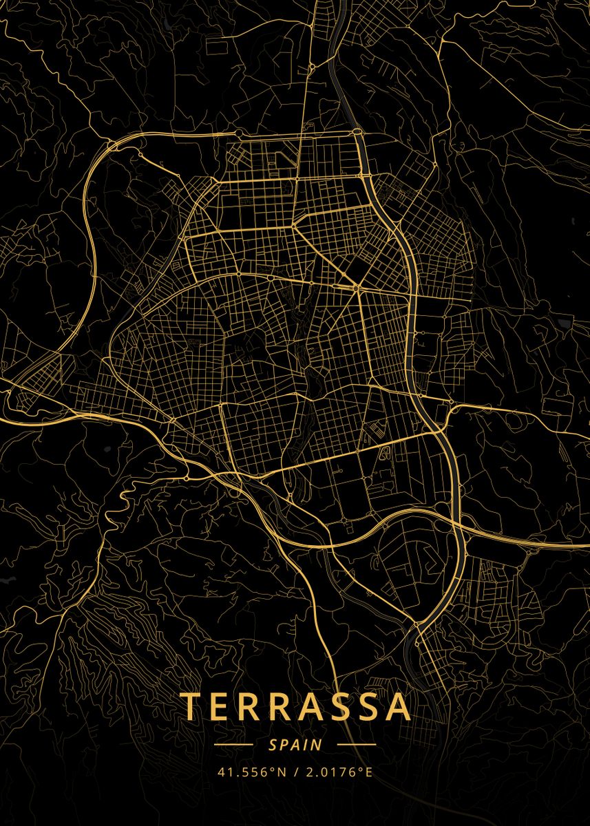 'Terrassa Spain' Poster by Designer Map Art | Displate