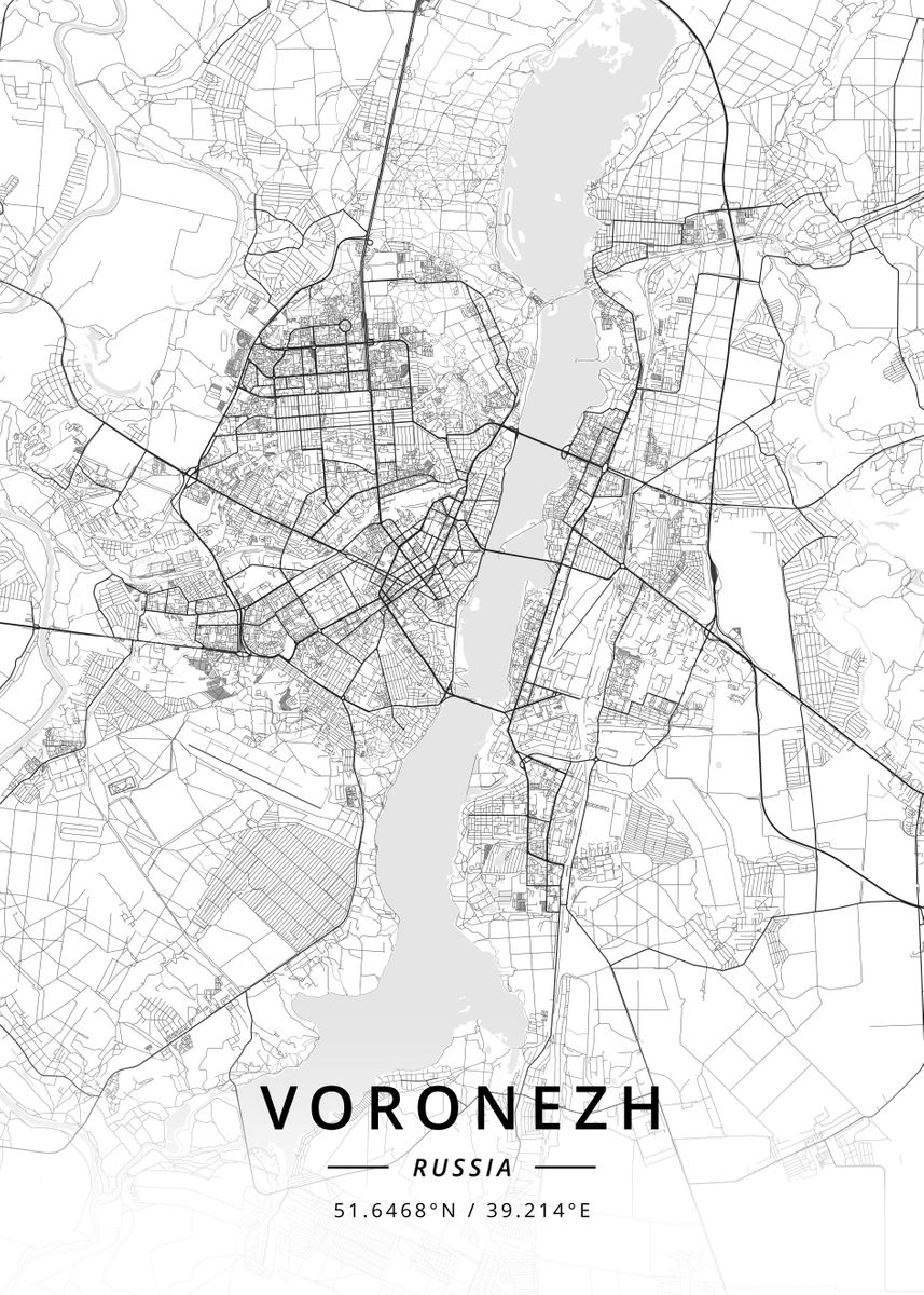 'Voronezh Russia' Poster by Designer Map Art | Displate