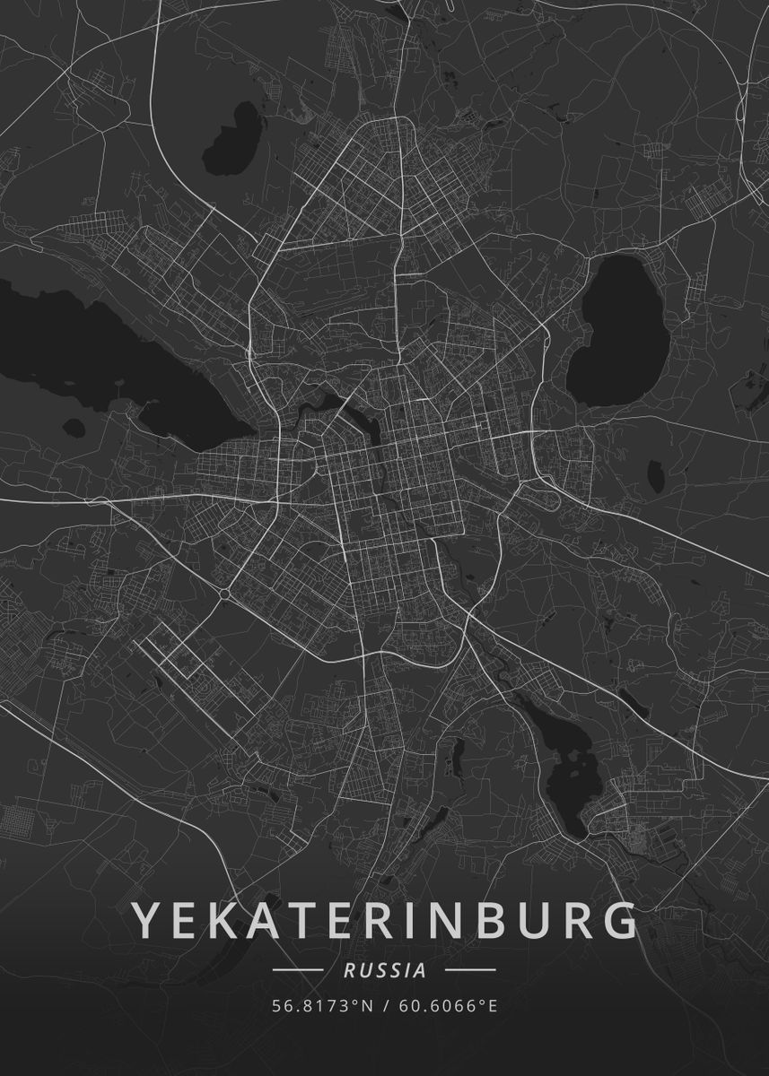 'Yekaterinburg Russia' Poster by Designer Map Art | Displate