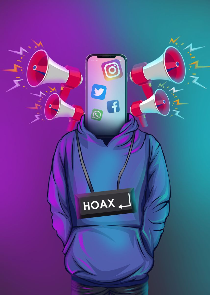 'Hoax Illustration' Poster, picture, metal print, paint by Azza Umar ...