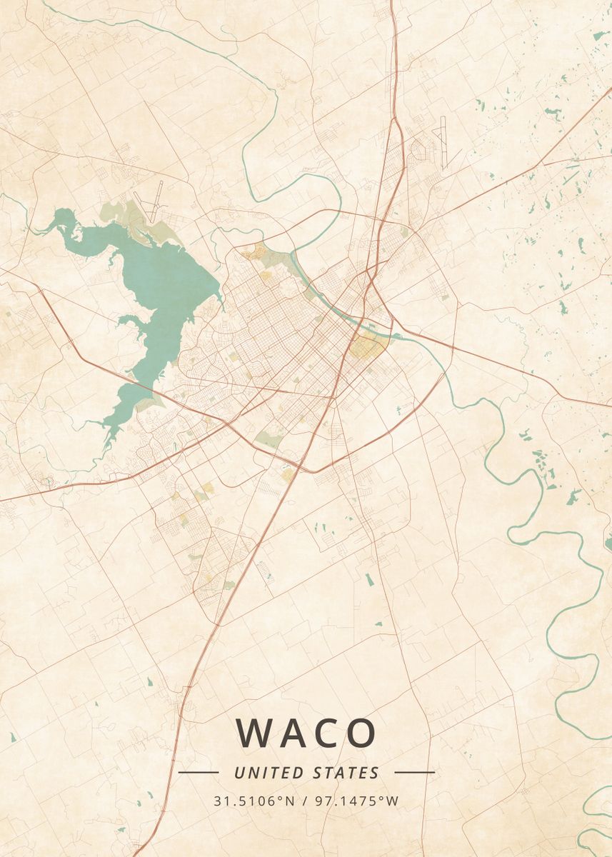 'Waco United States' Poster, picture, metal print, paint by Designer ...