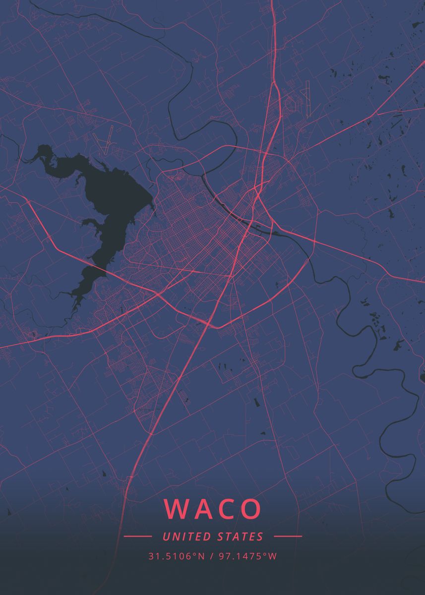 'Waco United States' Poster by Designer Map Art | Displate