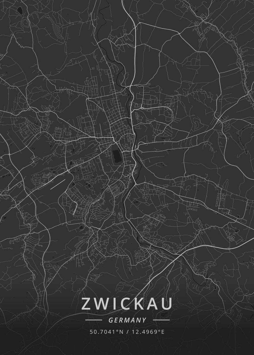 'Zwickau Germany' Poster by Designer Map Art | Displate