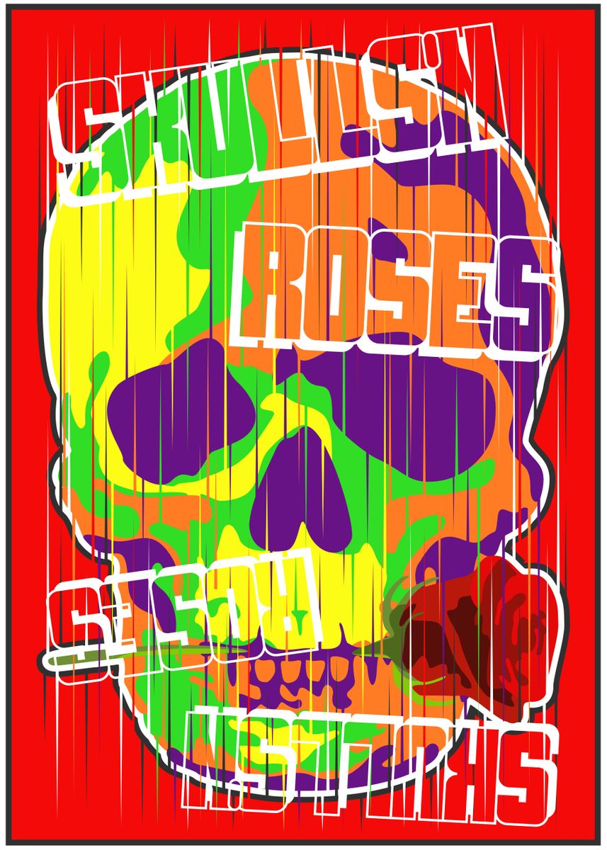 'Skulls and roses' Poster, picture, metal print, paint by Cristian ...