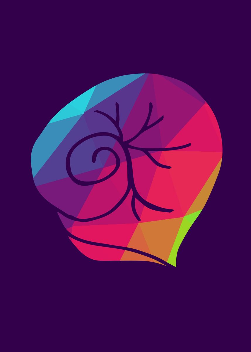 'Rainbow Polygon Shell 5' Poster, picture, metal print, paint by ...