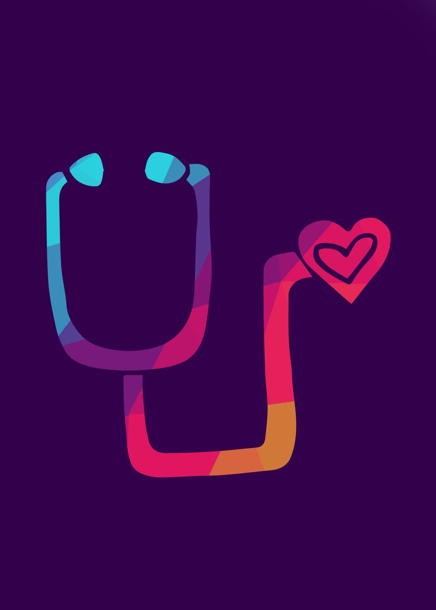 'Rainbow Stethoscope 1' Poster, picture, metal print, paint by Maricris ...