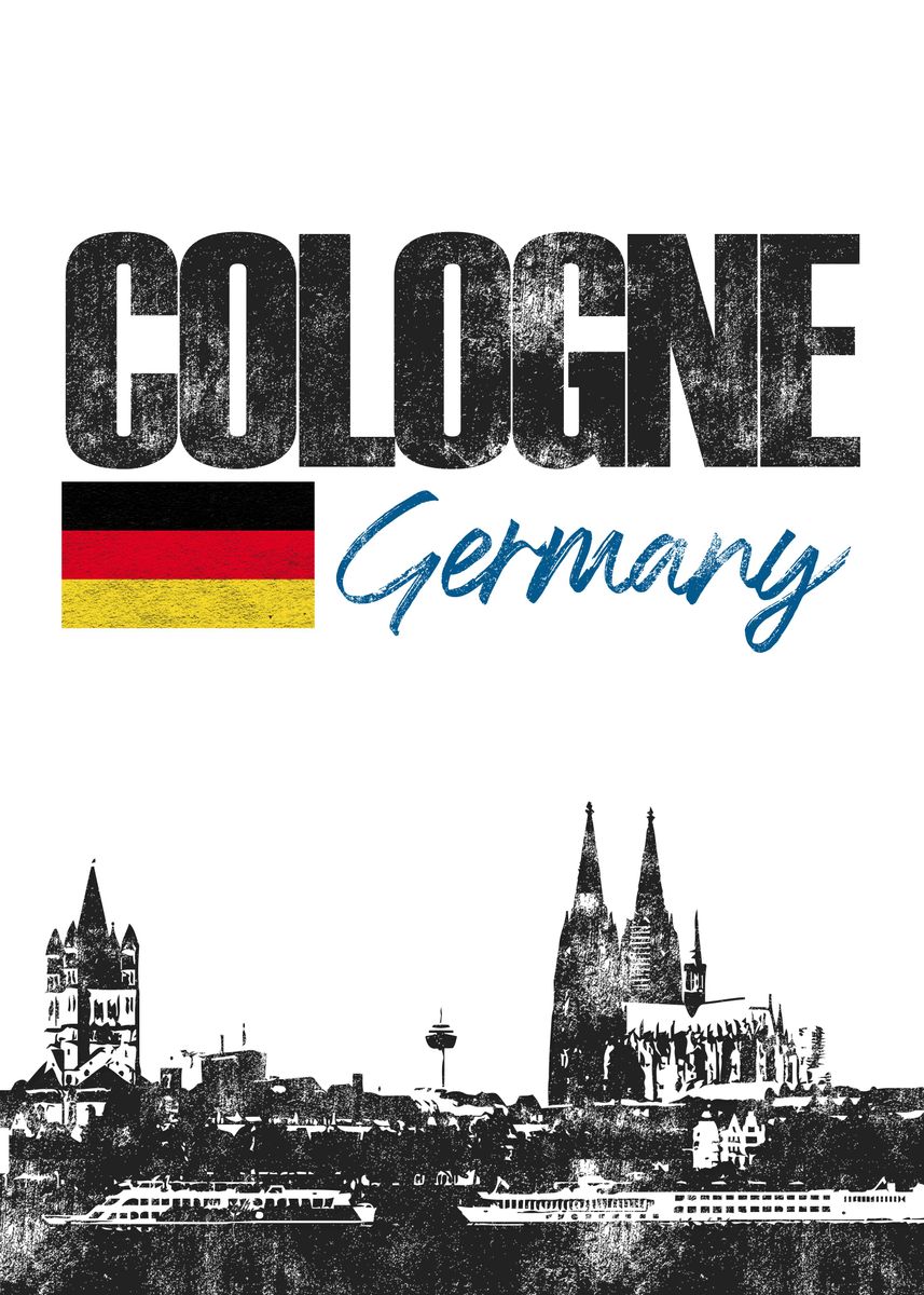 'Cologne' Poster, picture, metal print, paint by Printed Artings | Displate