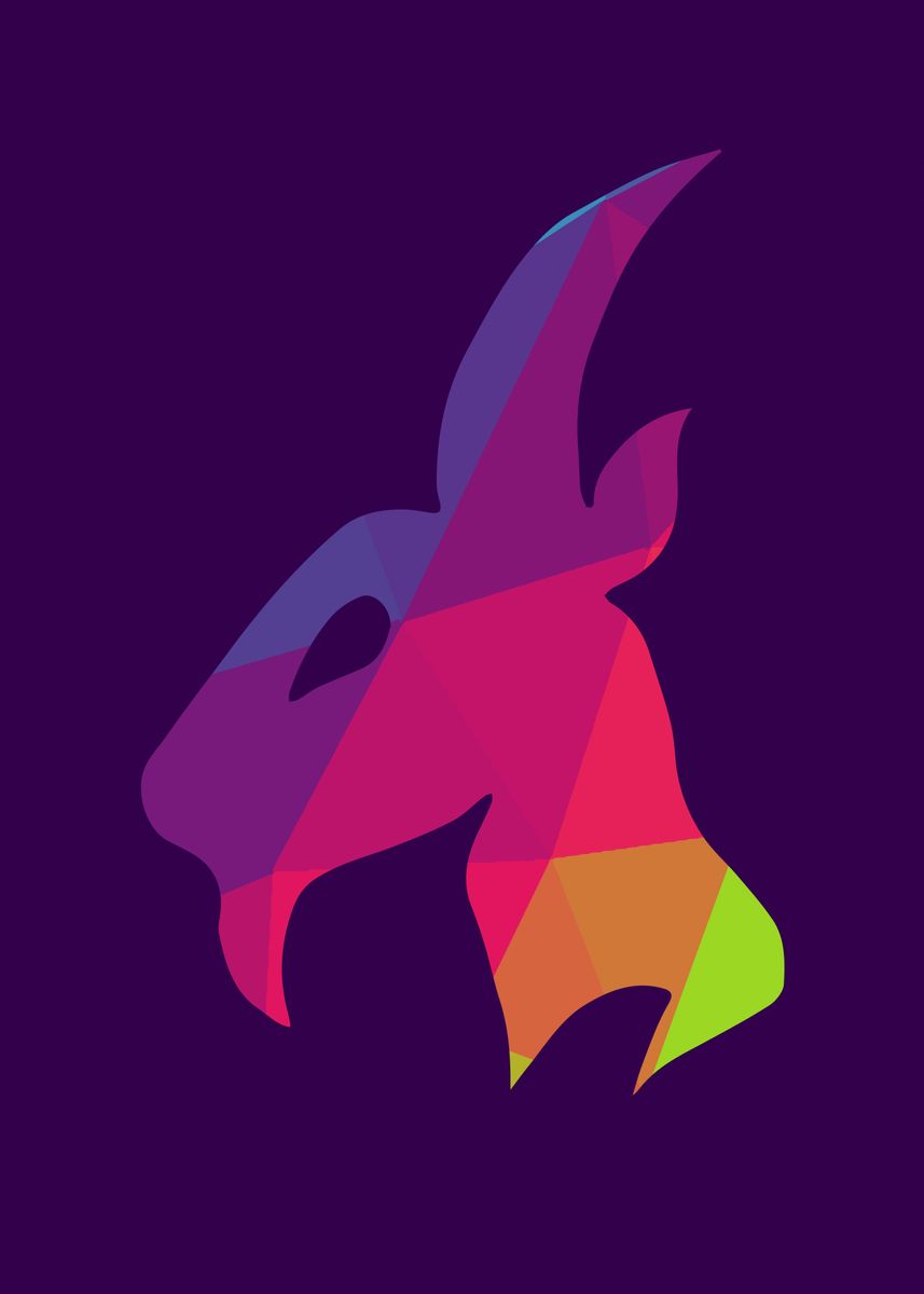 'Rainbow Goat Animal 3' Poster, picture, metal print, paint by Maricris ...