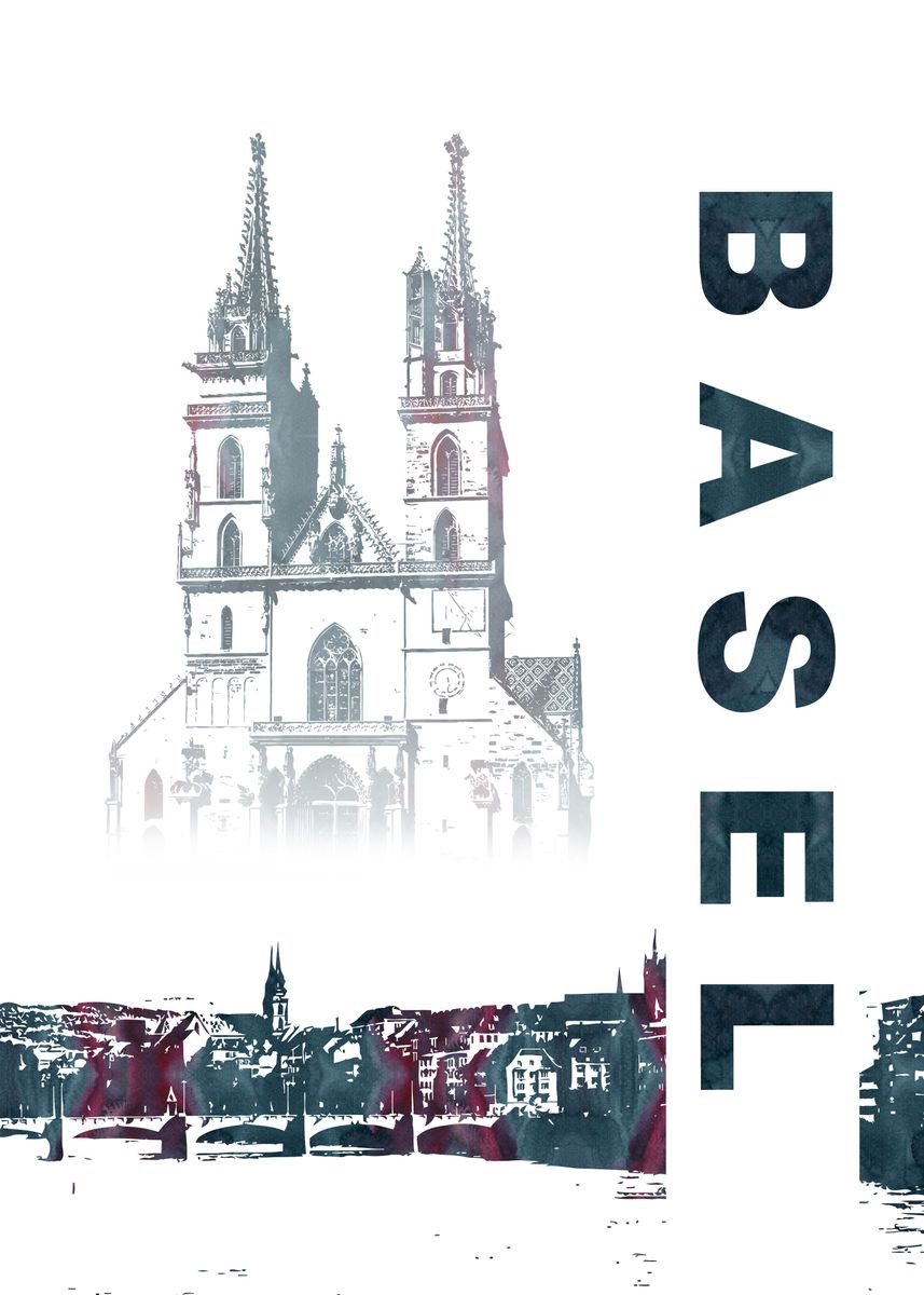 'Basel ' Poster, picture, metal print, paint by Printed Artings | Displate