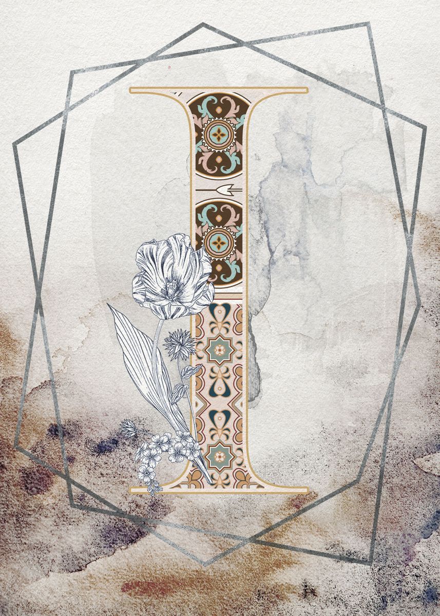 'Capital Letter I Initial' Poster, picture, metal print, paint by ...