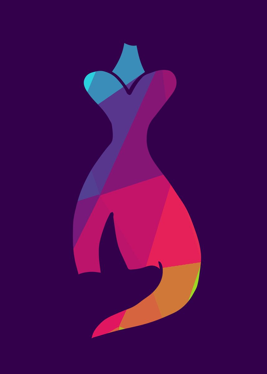 'Rainbow Polygon Dress 12' Poster, picture, metal print, paint by ...