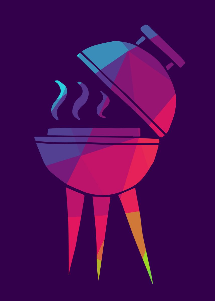 'Rainbow Barbecue Food 2' Poster, picture, metal print, paint by ...