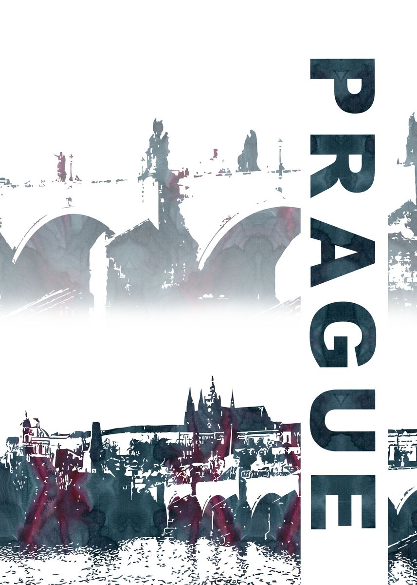 'Prague' Poster, picture, metal print, paint by Printed Artings | Displate
