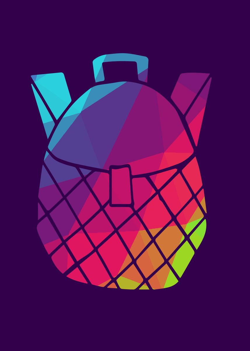 'Rainbow Polygon Bags 23' Poster, picture, metal print, paint by ...