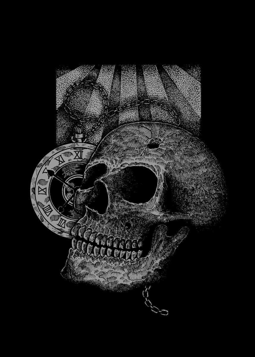 'Skull time artwork' Poster, picture, metal print, paint by darts ...