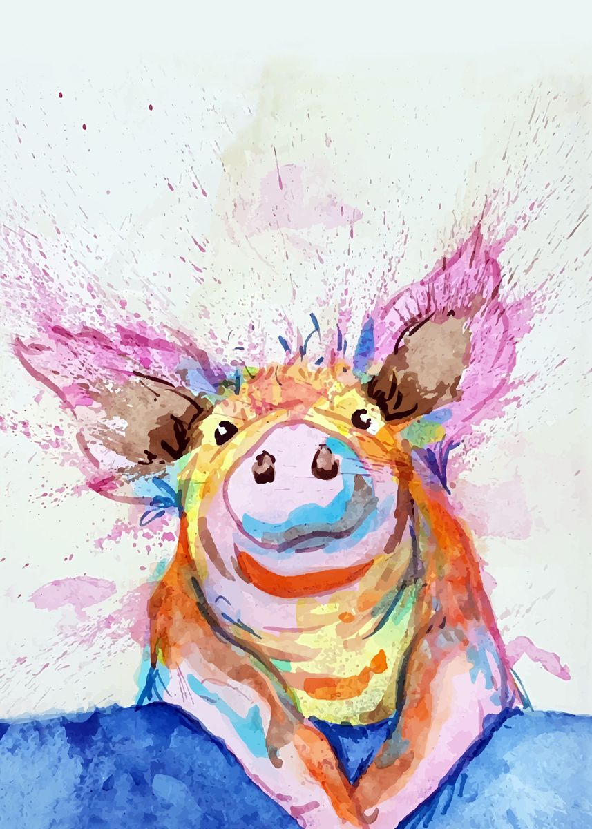 'Inked Pig' Poster by Conor Travers | Displate