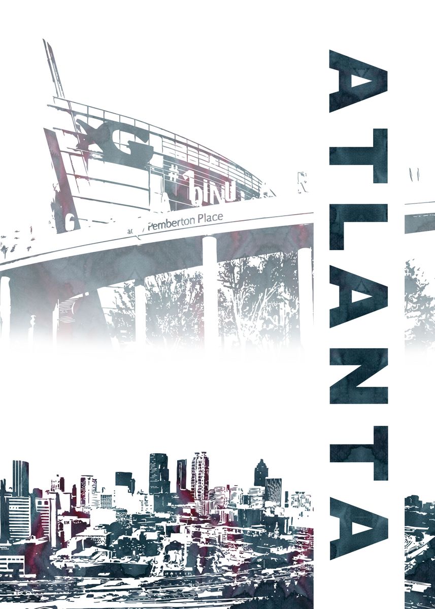 'Atlanta' Poster, picture, metal print, paint by Printed Artings | Displate