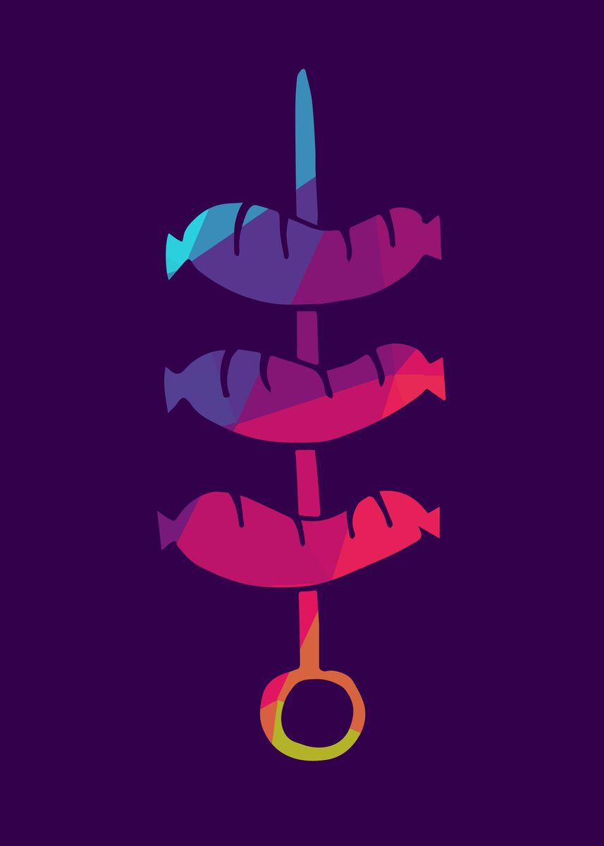 'Rainbow Barbecue Food 9' Poster, picture, metal print, paint by ...