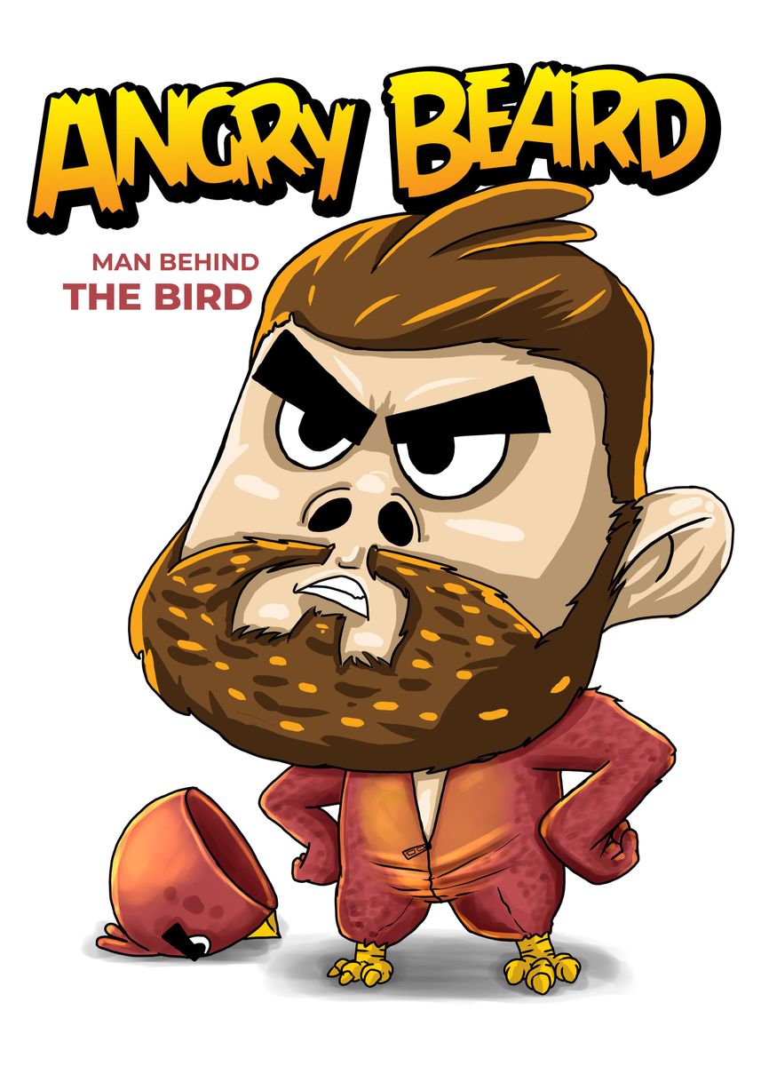 'Angry Beard' Poster, picture, metal print, paint by arya bayu | Displate