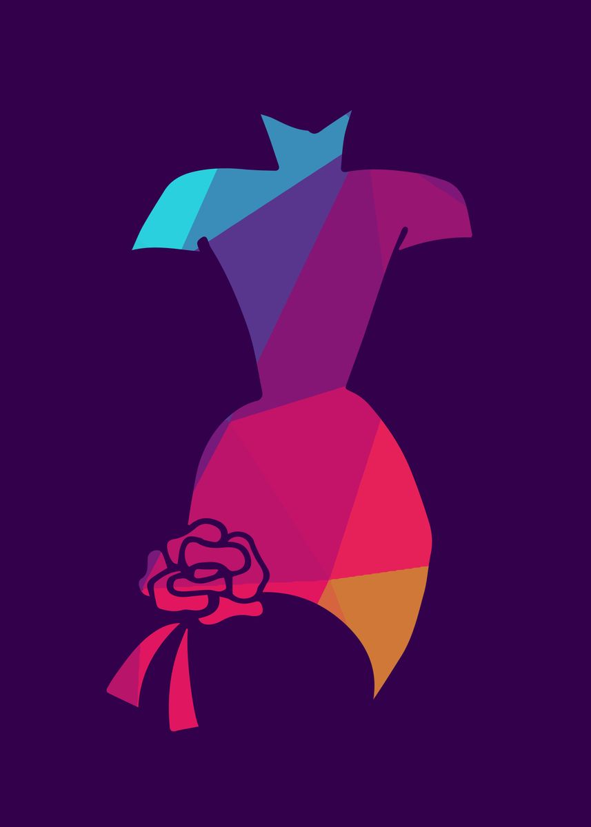 'Rainbow Polygon Dress 10' Poster, picture, metal print, paint by ...