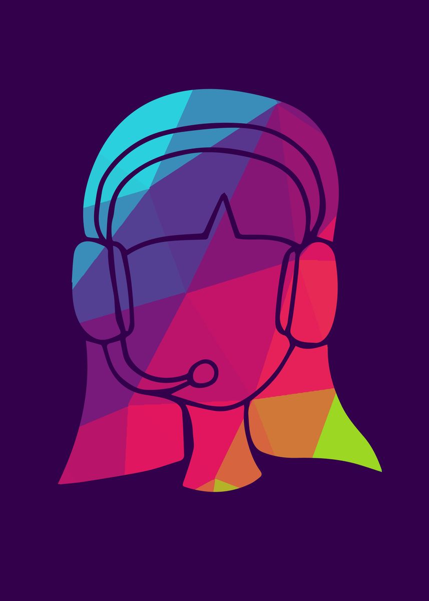 'Rainbow Gamer Girl 1' Poster by Maricris M | Displate