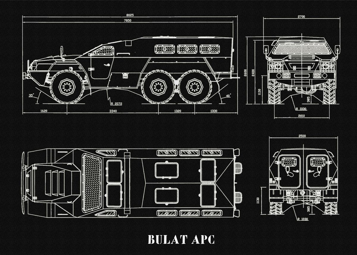 'BULAT APC' Poster by Blueprint Expert | Displate