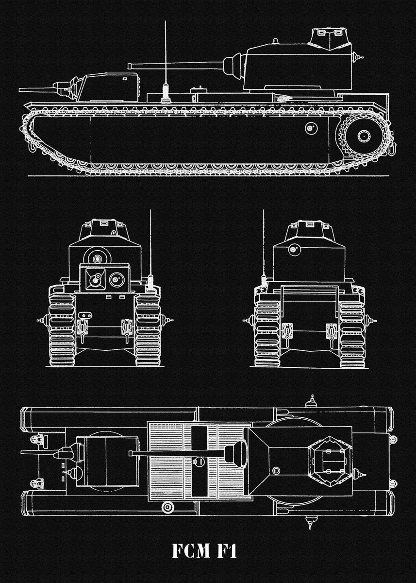 'FCM F1' Poster, picture, metal print, paint by Blueprint Expert | Displate